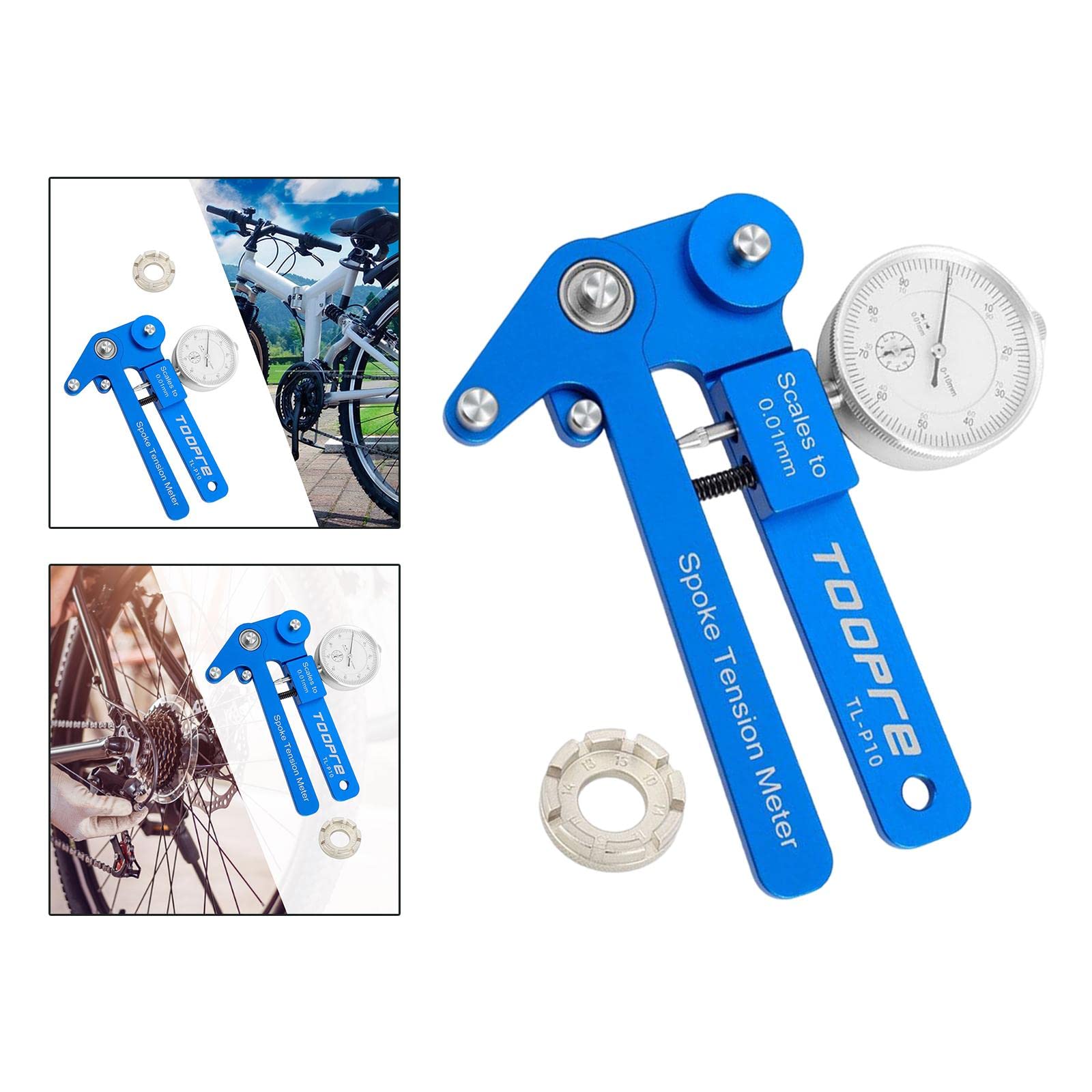 rockible Bike Spoke Tension Meter Measuring Tool Professional Mountain Bike Rim Adjustment Tensiometer Bike Wheel Repair Tool Bike Accessory Portable, Mechanical Meter