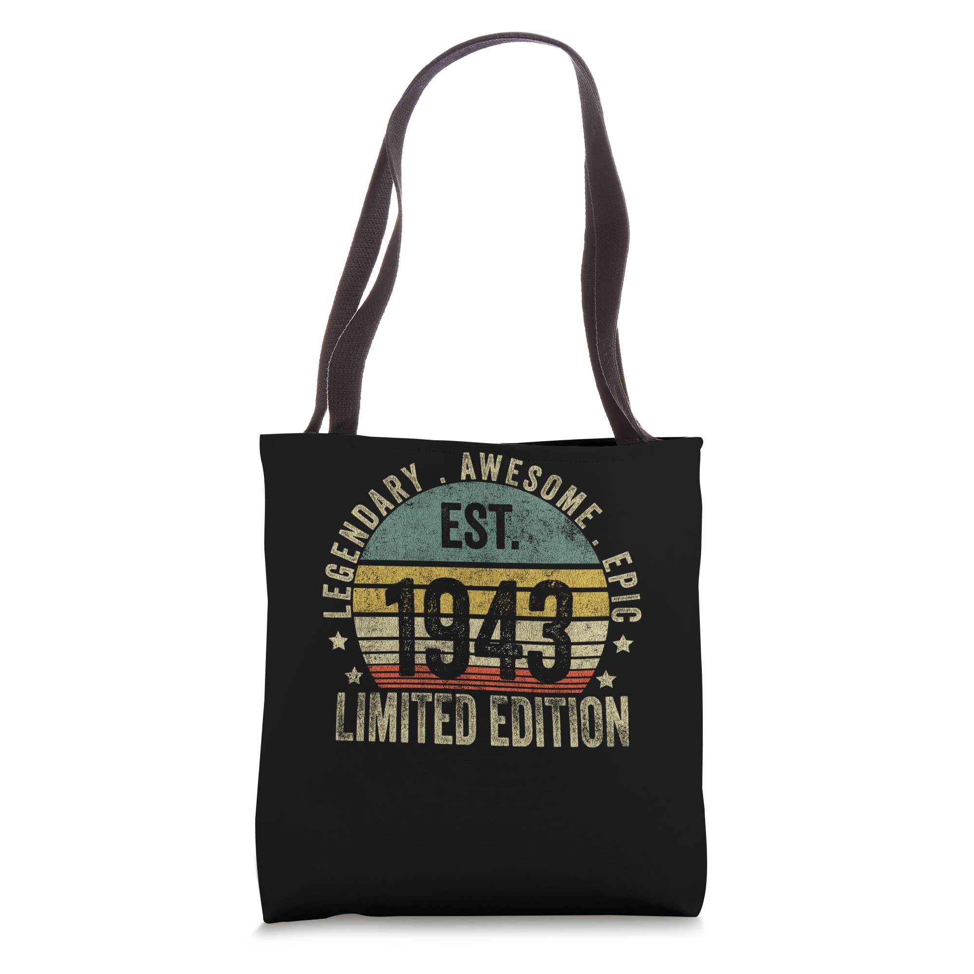 80th Birthday Vintage 80 Year Old Est 1943 Limited Edition Tote Bag