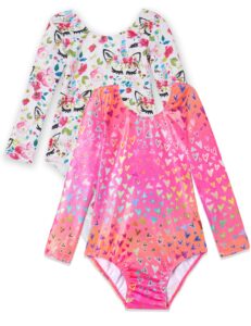 domusgo gymnastics leotards for girls 3t 4t shiny white unicorn outfits sparkle nenon love heart unitard for children swimmwear sports