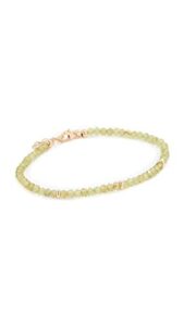 ef collection women's 14k gold peridot birthstone bracelet, 14k yellow gold, one size