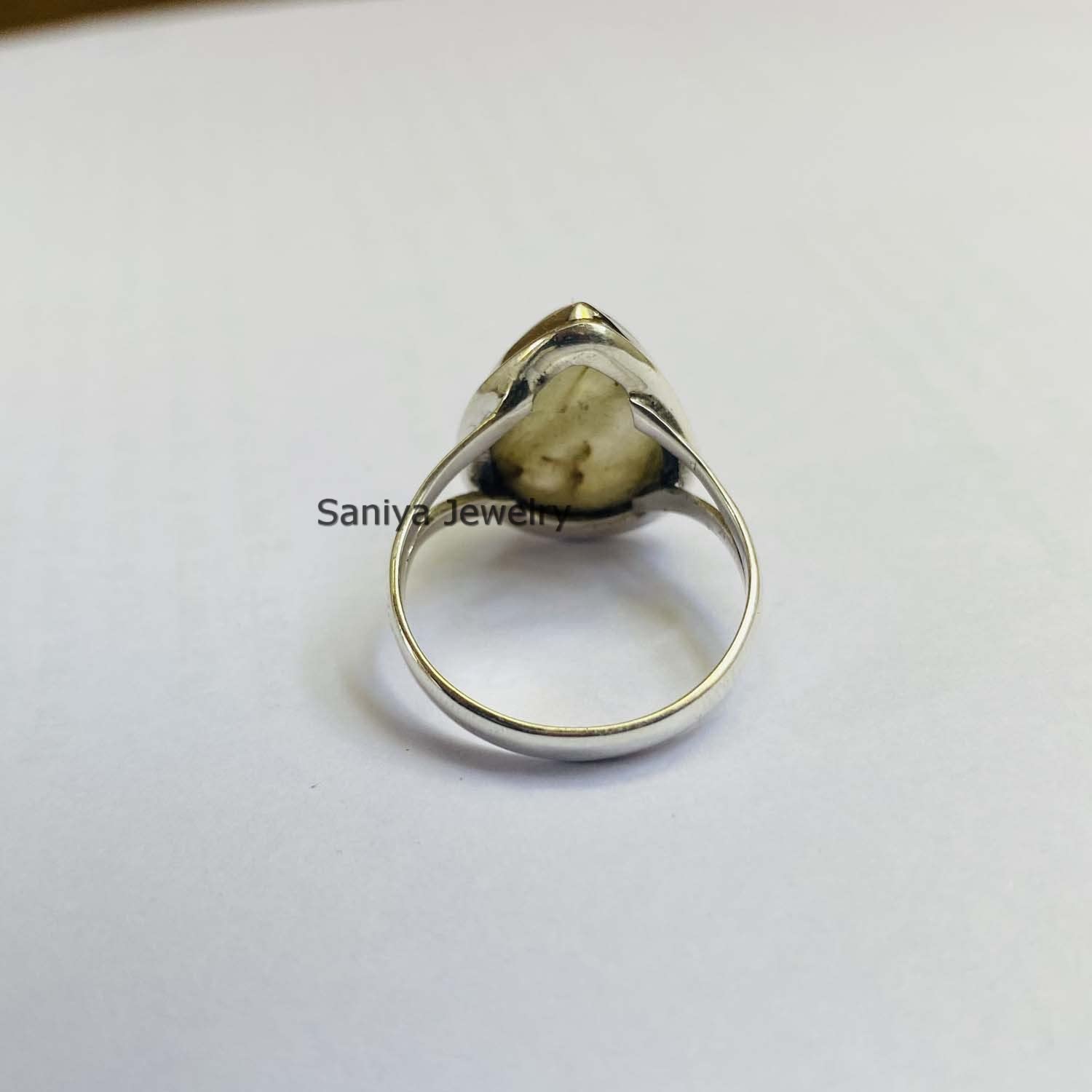 Natural Golden Rutilated Quartz 925 Solid Sterling Silver Ring For Women Handmade Jewelry Gift For Her