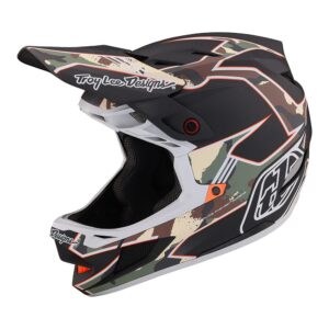 Troy Lee Designs Downhill D4 Composite Matrix Camo Full Face Bicycle Helmet for Max Ventilation Lightweight MIPS EPP EPS Racing Downhill BMX MTB DH - Adult Mens Womens Unisex (Army Green, XS)