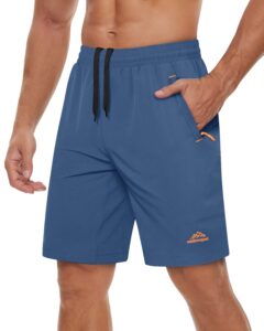 tacvasen men's shorts running quick dry lightweight athletic workout gym basketball summer shorts with zipper pockets