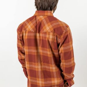 Club Ride Men's Griffin Flannel Shirt Jacket - Rugged Elegance, All-Day Comfort - Ideal for Biking and Casual Wear - Spiced Auburn - Large