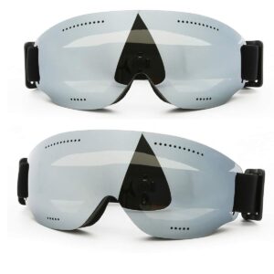 over glasses ski/snowboard goggles for men, women & youth - 100% uv protection (silver lenses)