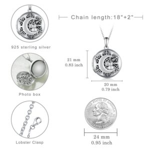 Cat Moon Locket Necklace 925 Sterling Silver That Holds Pictures Photo Keep Someone Near to You Cat Locket Moon Locket