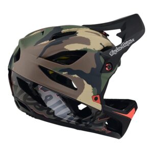 Troy Lee Designs Stage Signature Camo Full Face Bicycle Helmet for Max Ventilation Lightweight MIPS EPP EPS Racing Downhill DH BMX MTB - Adult Men Women (Army Green, XS/SM)