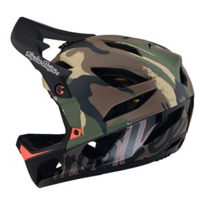 Troy Lee Designs Stage Signature Camo Full Face Bicycle Helmet for Max Ventilation Lightweight MIPS EPP EPS Racing Downhill DH BMX MTB - Adult Men Women (Army Green, XS/SM)