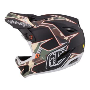 Troy Lee Designs Downhill D4 Composite Matrix Camo Full Face Bicycle Helmet for Max Ventilation Lightweight MIPS EPP EPS Racing Downhill BMX MTB DH - Adult Mens Womens Unisex (Army Green, XS)