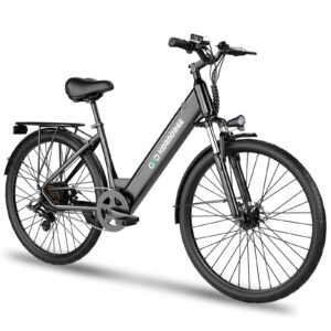 kornorge electric bike kc7, 26” electric bike for adults with lcd display, 350w motor ebike up to 19.98 mph, 36v 12.5ah battery, dual shock absorber, certified to ul standard 2849