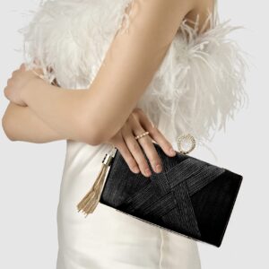 BABEYOND Clutch Purses for Women - Evening Bag Tassel Pendant Clutch for Bride Party Prom Wedding