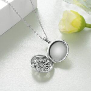 Cat Moon Locket Necklace 925 Sterling Silver That Holds Pictures Photo Keep Someone Near to You Cat Locket Moon Locket