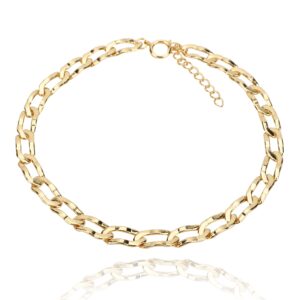 vintage havana cuban link chain choker necklace for women 18k gold plated additional 3” necklace extender included