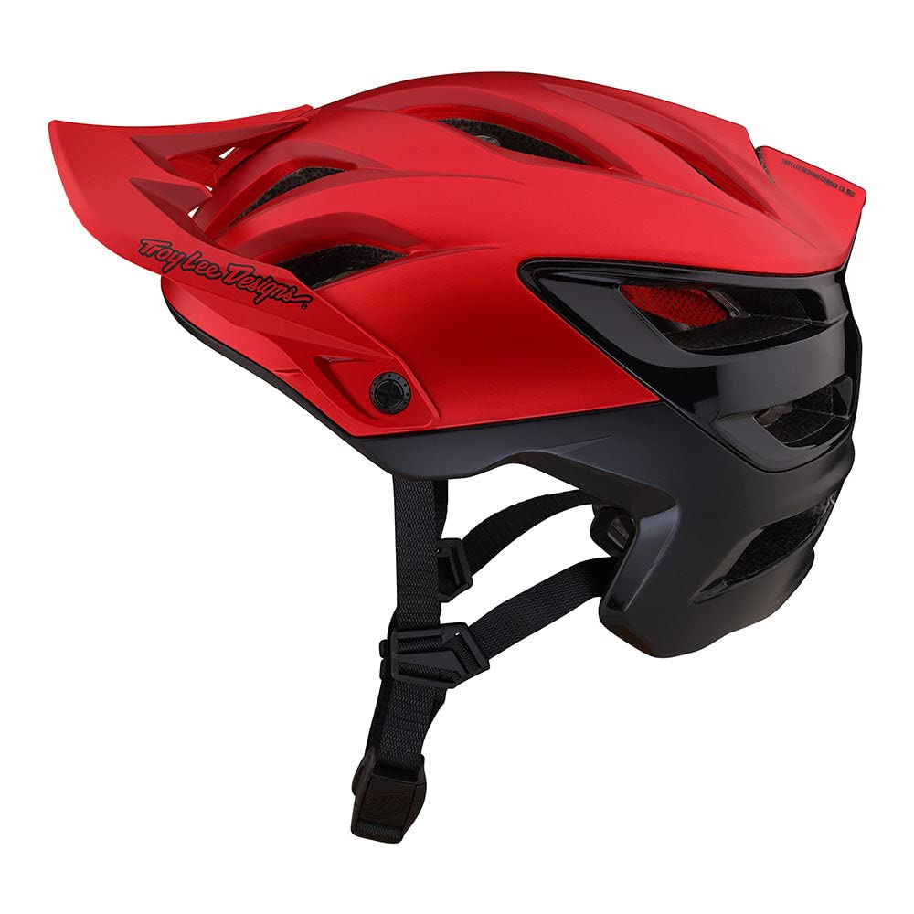 Troy Lee Designs A3 Uno Adult Bicycle Helmet MIPS EPP EPS Premium Lightweight 16 Vents 3-Way Adjustable Detachable Visor All Mountain Enduro, Gravel, Trail, BMX, Off-Road MTB (Red, XL/XXL)