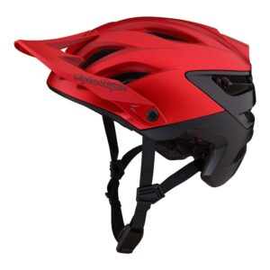 Troy Lee Designs A3 Uno Adult Bicycle Helmet MIPS EPP EPS Premium Lightweight 16 Vents 3-Way Adjustable Detachable Visor All Mountain Enduro, Gravel, Trail, BMX, Off-Road MTB (Red, XL/XXL)