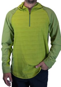 club ride apparel men's helios sun biking shirt - long sleeve cycling jersey - dark citron - large