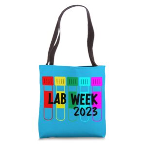 lab week 2023, colorful scientist, fun lab week gift tote bag