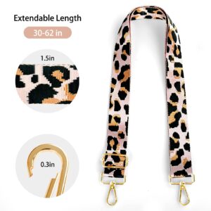 Tsnnc Purse Straps Replacement Crossbody Straps for Purses,Pink Leopard Belts for Women,Purse Strap Extender,Guitar Shoulder Strap for Bags Handbags, Luggage Backpack Replacement Straps for Women