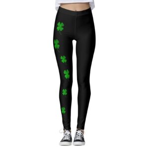 saint patrick day workout leggings women shamrock printed yoga leggings tummy control high waist fitness pants