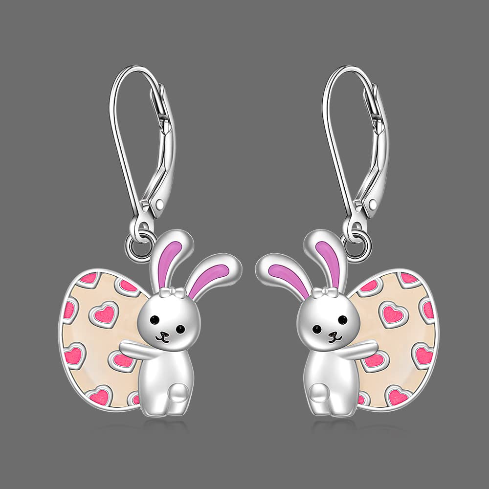 Easter Earrings Bunny Earrings for Women Sterling Silver Cute Rabbit Earrings Bunny Easter Egg Dangle Jewelry Charms Holiday Gifts