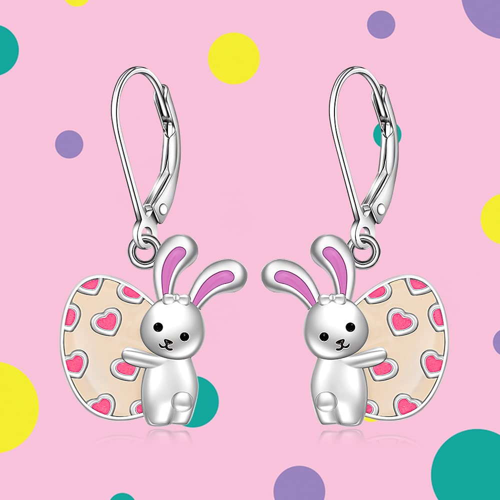 Easter Earrings Bunny Earrings for Women Sterling Silver Cute Rabbit Earrings Bunny Easter Egg Dangle Jewelry Charms Holiday Gifts