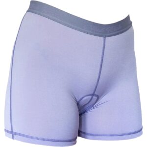 club ride apparel women's june chamois 3-inch level 1 cycling shorts - gel chamois liner lavender grey