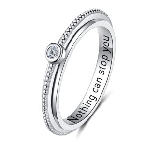 zoexue anxiety ring for women: sterling silver spinner rings for sister stress relief band fidget ring nothing can stop you motivational jewelry gifts for loved ones