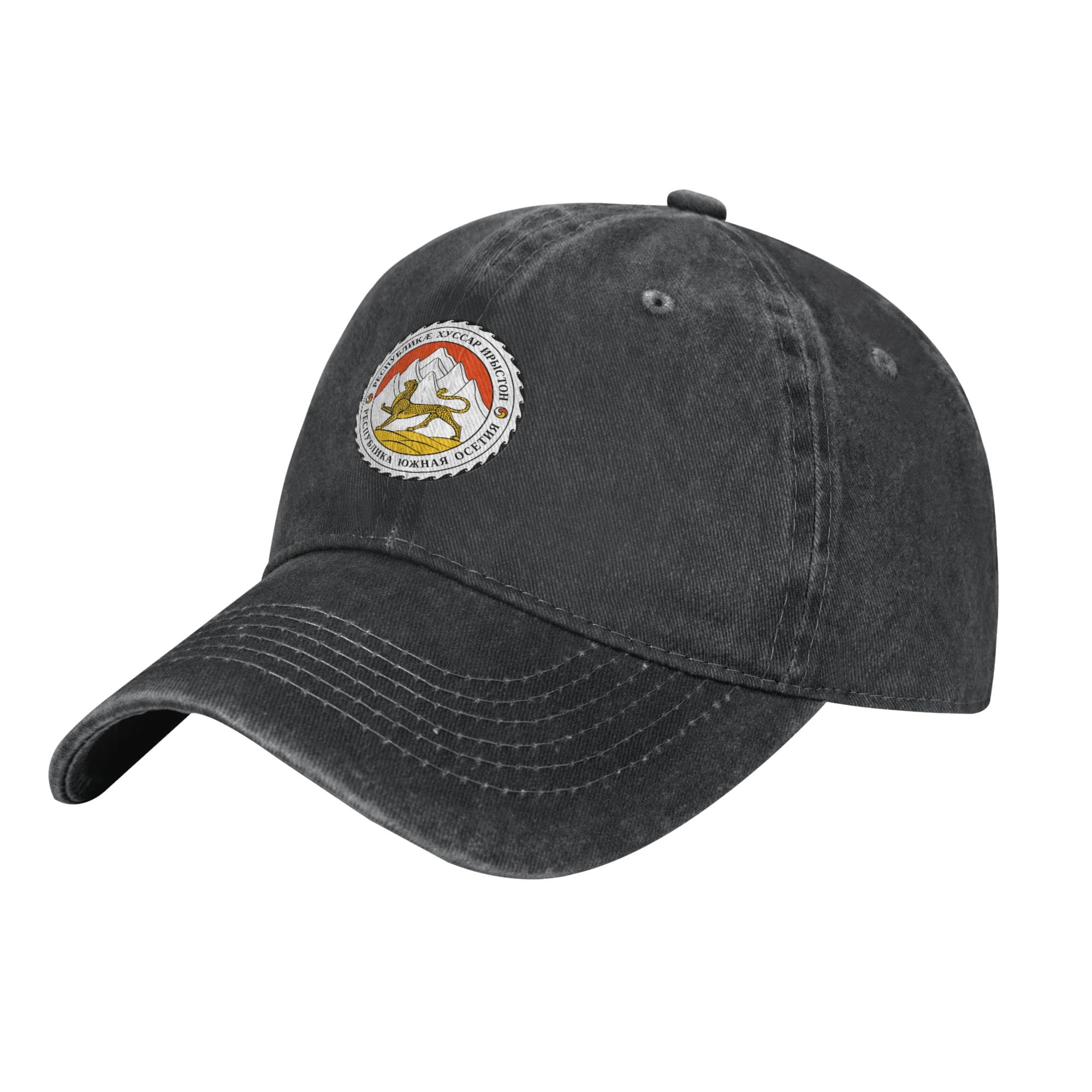 Coat of arms of South Ossetia Adult Cowboy Baseball Cap Comfortable and Breathable for Men and Women Black