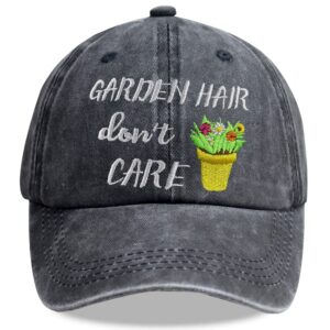 tacoesha gardening gifts for women, garden hair don’t care hat, adjustable washed cotton embroidered garden accessories baseball cap, gifts for birthday