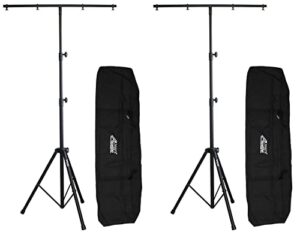 ast4421a2 two-pack lighting stands with two t-bars and two carrying bags