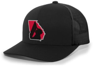 trenz shirt company mens georgia hat team color back to back champs kirby kiss trophy embroidered hat bulldogs fan mesh back trucker hat - black/black