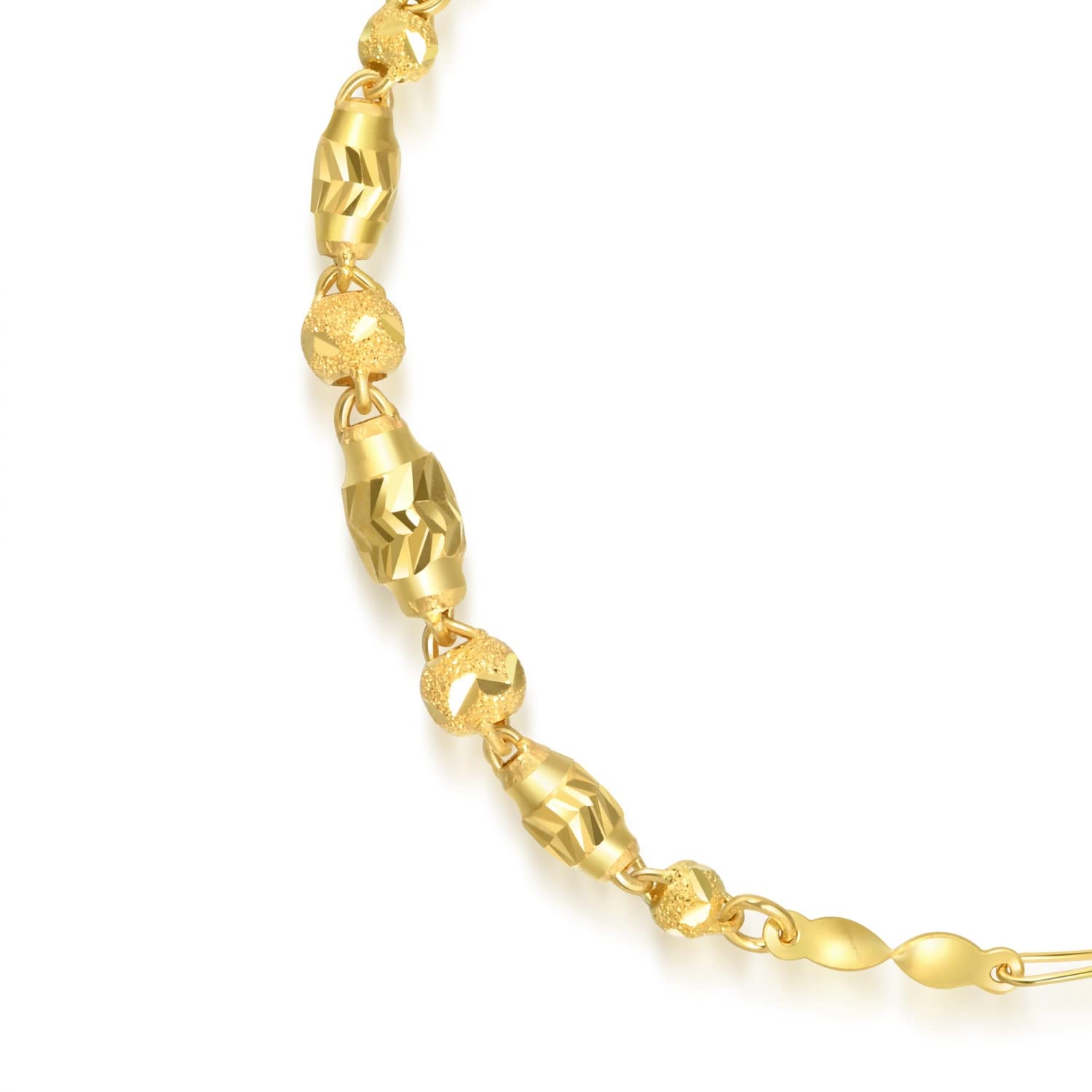 CHOW SANG SANG 999.9 24K Solid Gold Price-by-Weight 3.36g Gold Simple Modern Twisted Link Bracelet for Women 64726B | 6.6", (17 CM)