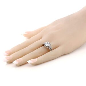 Gem Stone King Round White Zirconia Engagement Ring For Women (3.50 Cttw, Available In Size 7, 8)