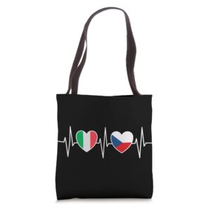 italy and czech republic czech republic flag flags tote bag