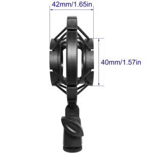 Microphone Shock Mount LUORNG Universal Black Anti-Vibration Mic Holder for 42~46mm/1.65~1.81in Diameter Studio Condenser Mic, Mic Clip Holder