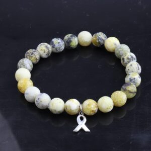 Yellow Awareness Ribbon Beads Bracelet Gift for Endometriosis/Bladder Cancer/Suicide Prevention/Bone Cancer (Yellow Ribbon Beads)