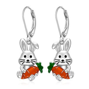 easter earrings bunny earrings for women sterling silver dangle fun cute rabbit hypoallergenic easter bunnies gifts