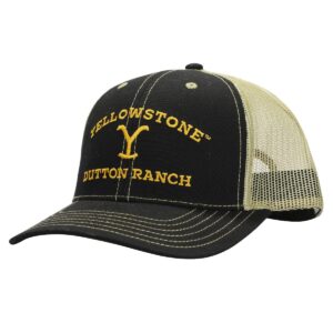 yellowstone dutton ranch logo men's black foam trucker hat