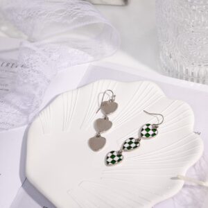 St Patricks day Decorations Green Interlocking Heart Earrings for Women, Good Luck Irish Party Jewelry