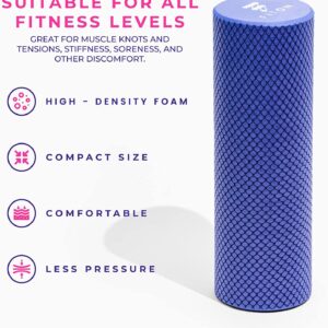 FitOn Recovery Roller - 12" x 4" Travel Sized Foam Rollers for Muscle Massage - High Density Foam Roller - Exercise Roller Foam Workout Accessories for Women and Men