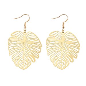 monstera gold earrings leaf earrings dainty monstera leaf earrings monstera jewelry (leaf earrings)