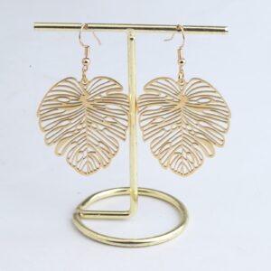 Monstera Gold Earrings Leaf Earrings Dainty Monstera Leaf Earrings Monstera Jewelry (leaf Earrings)