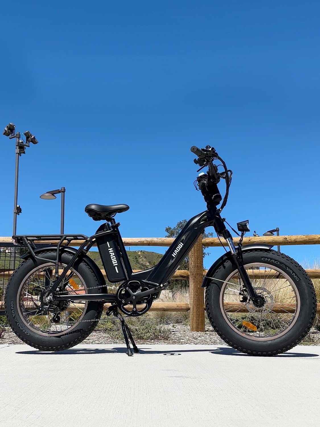 HAOQI Antelope Black Electric Bike for Adults 48V 25AH Removable Dual Lithium Battery, 750W Motor, 20" x 4.0 Fat Tire Step-Thru Ebike up to 28MPH, 7-Speed