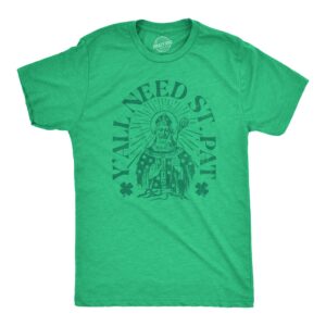 mens yall need st pat t shirt funny saint paddys day parade lovers tee for guys mens funny t shirts saint patrick's day t shirt for men novelty tees for green - xl