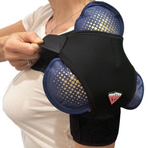 fightech shoulder brace with reusable hot and cold theraphy gel pack (shoulder brace x-small, pink)