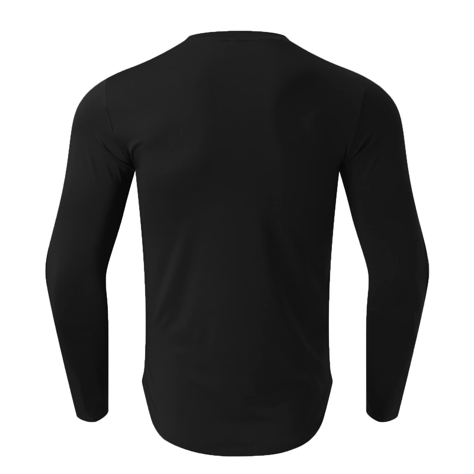 Men's Compression Shirts Long Sleeve Athletic Workout Muscle Tops Gym Undershirts Running Cool Dry Baselayers T-Shirts(Black,X-Large)