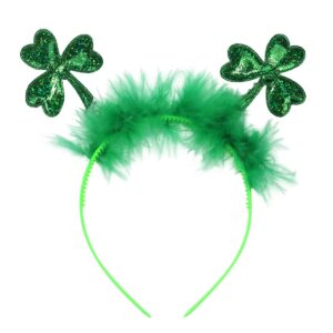 totelux st. patrick's day headband green clover hair band women girls hair headdress festive costume accessories decoration parade party supplies