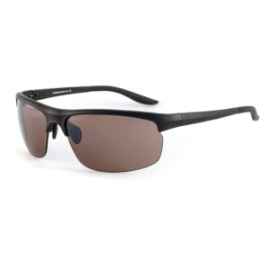 sundog eyewear premium sunglasses for men - hawk - uv protection featured lens technology - great fit for golf, fishing, fashion, hiking, beach, aviator, driving glasses - matte black aluminum/brown