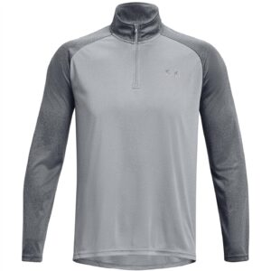 under armour men's velocity 2.0 1/4 zip, (036) steel light heather/pitch gray light heather/pitch gray, medium