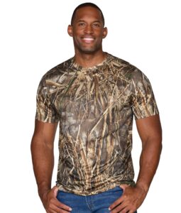 realtree men's essential camo lightweight performance short sleeve shirt (rt max-7, large)